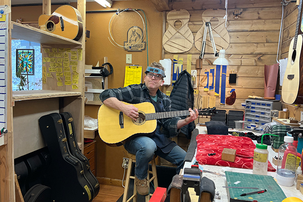 Thompson matt at bench - Preston Thompson Guitars